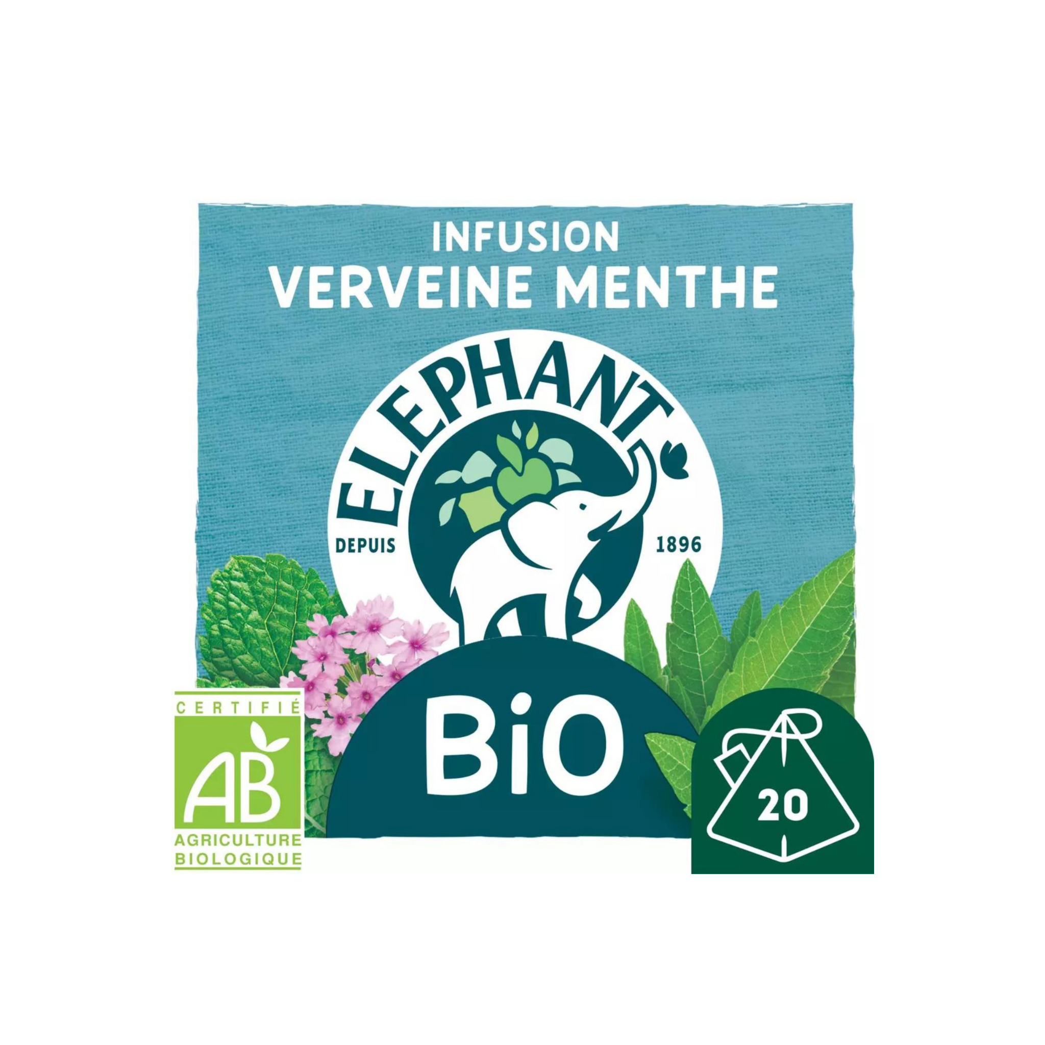 Euro Market | Elephant Infusion Verveine Mint, organic 20 sachets 26G ...